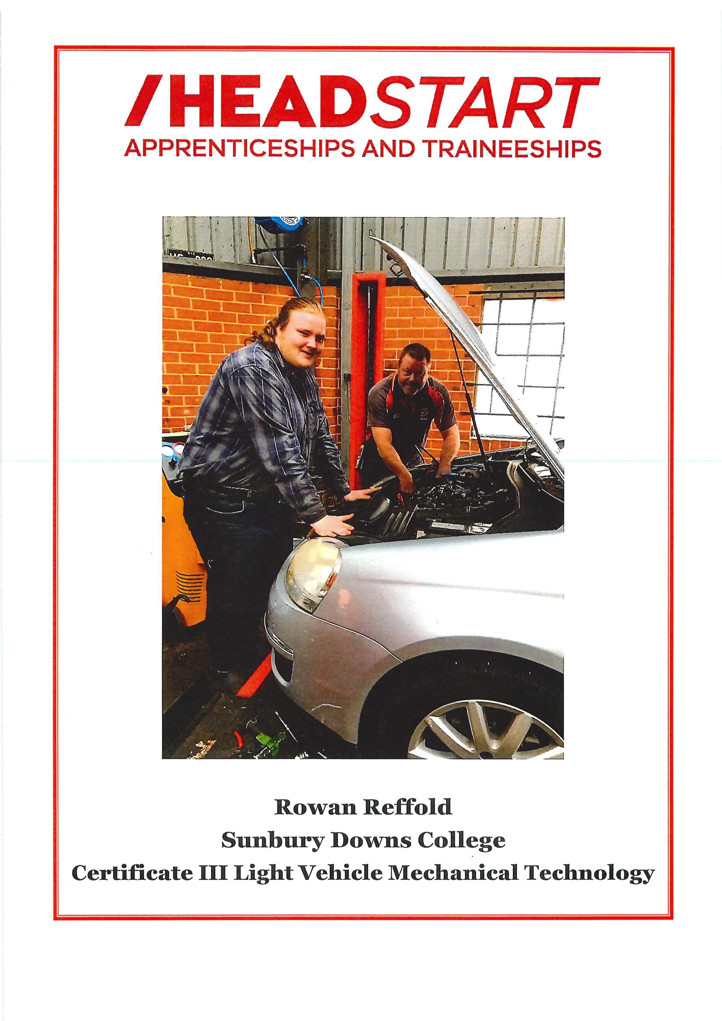 HeadStart success story - Rowan Reffold 12V